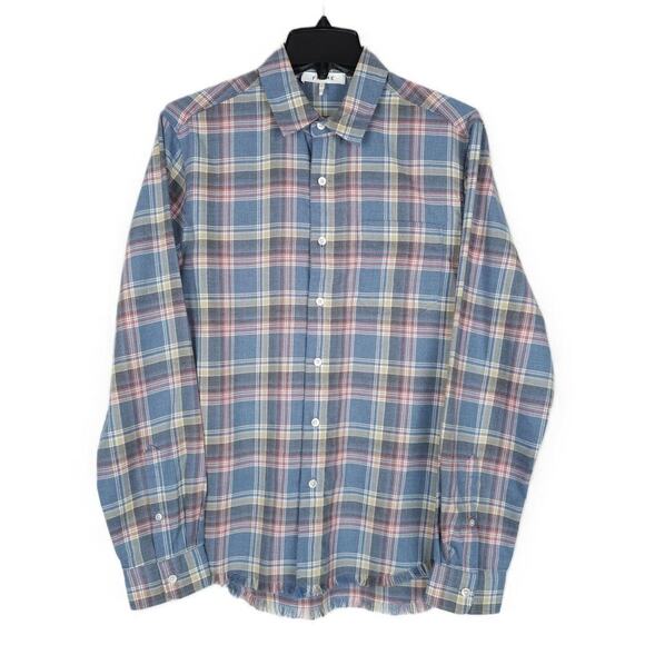 Frame Denim | Shirts | Frame Mens Button Down Shirt Sz Small Blue Plaid ...